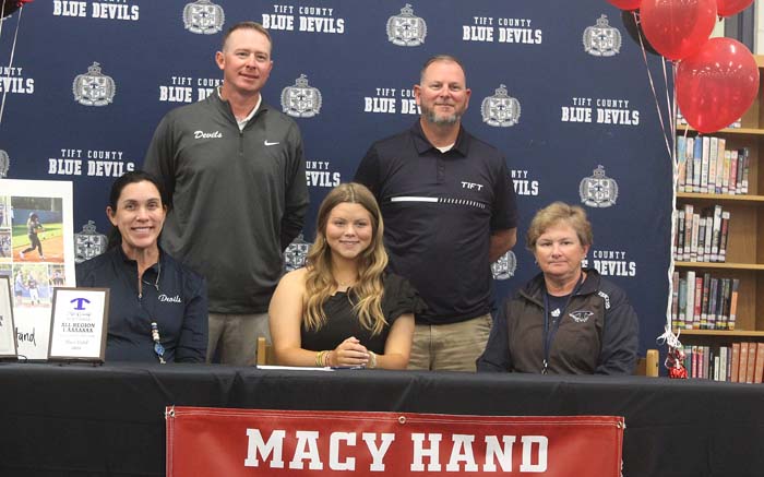Macy Hand signs to play softball with Georgia Military College | Tifton ...